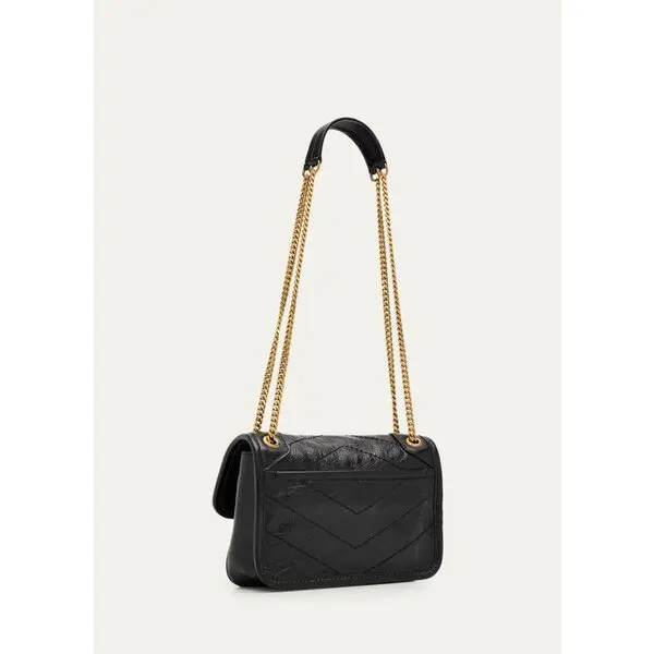 Saint Laurent Niki Mini Vintage Leather Shoulder Bag - Black