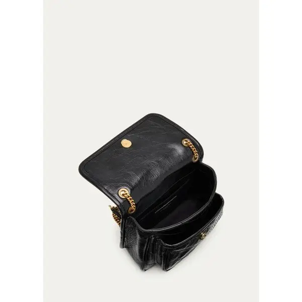 Saint Laurent Niki Mini Vintage Leather Shoulder Bag - Black