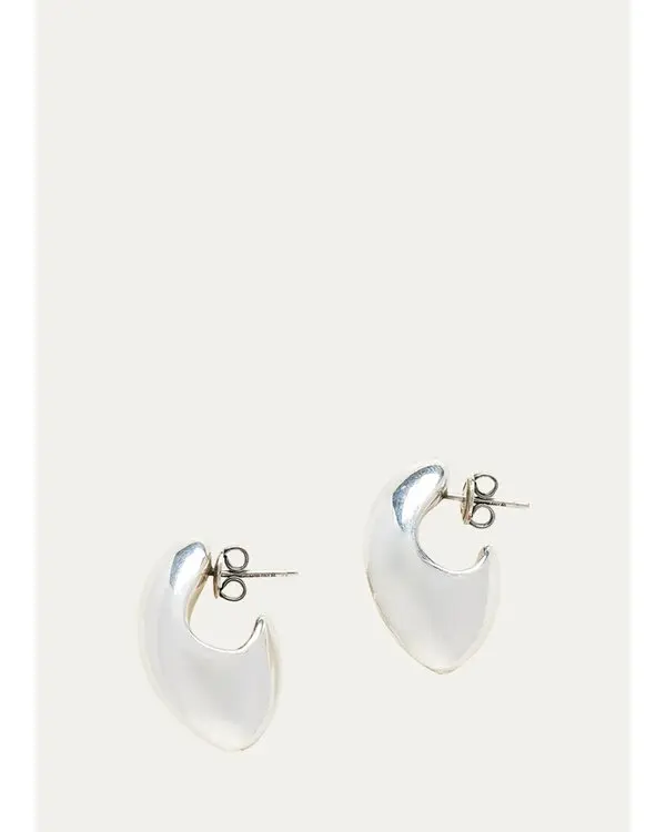 Bottega Veneta Curved Drop Earrings - Silver