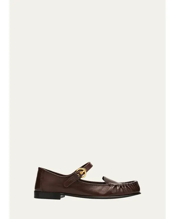 Miu Miu Leather Mary Jane Loafers