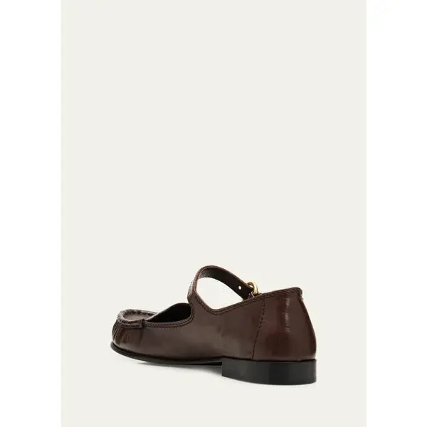 Miu Miu Leather Mary Jane Loafers