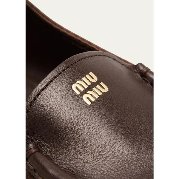Miu Miu Leather Mary Jane Loafers