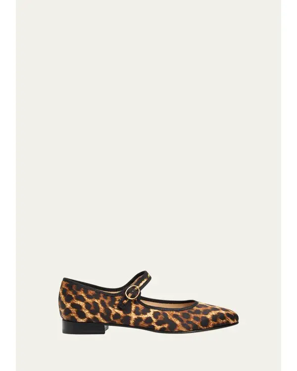 VIBI VENEZIA Print Silk Mary Jane Ballerina Flats