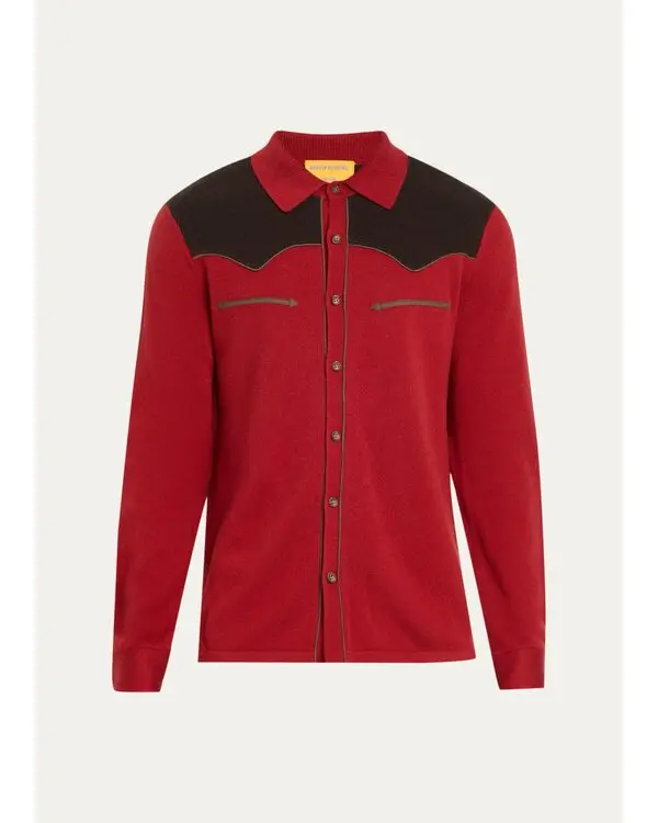 Guest In Residence Colorblocked Cashmere Shirt - Blue