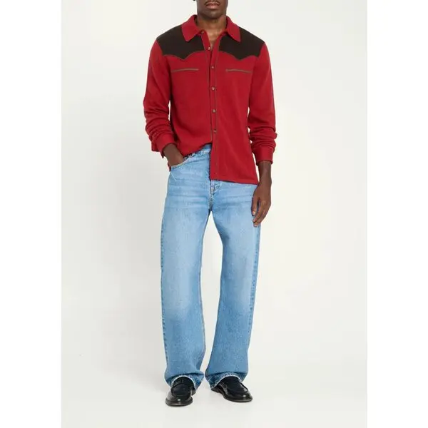 Guest In Residence Colorblocked Cashmere Shirt - Blue