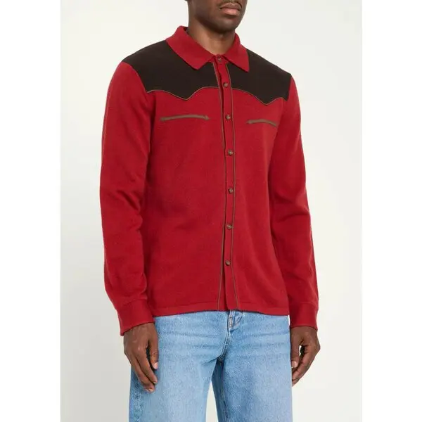 Guest In Residence Colorblocked Cashmere Shirt - Blue
