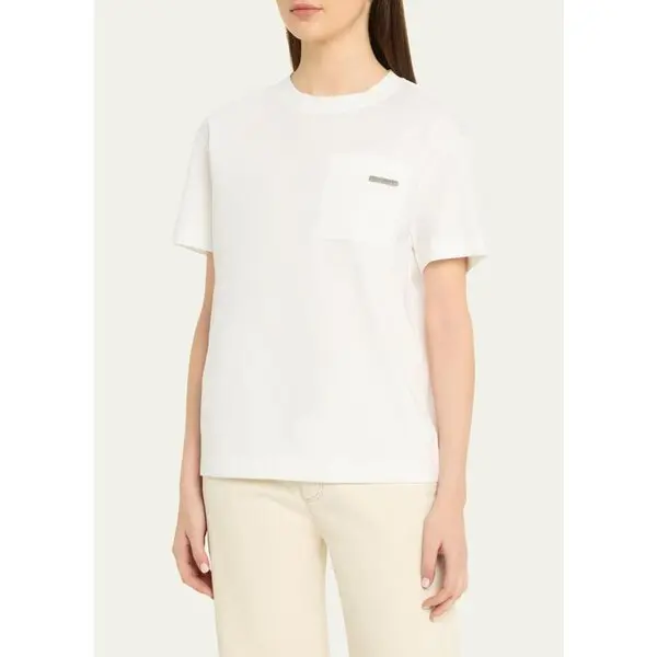 Brunello Cucinelli Cotton Jersey Short-sleeve T-shirt With Monili Tab Pocket