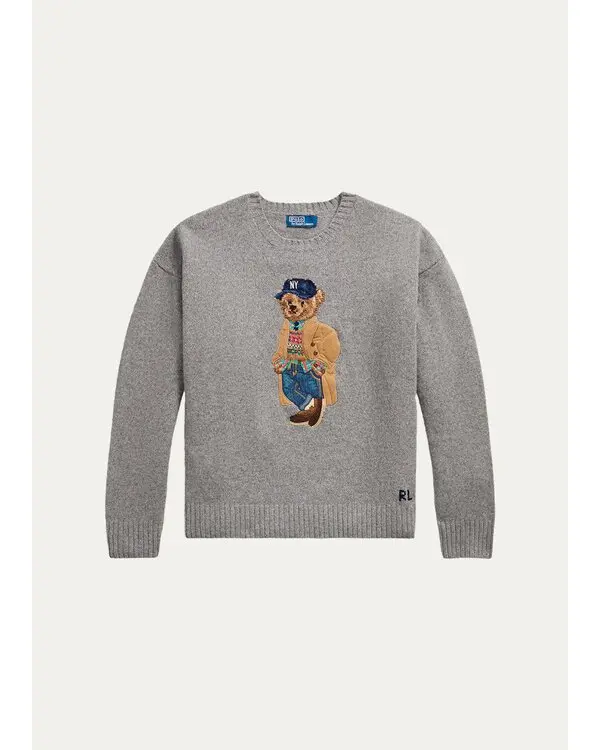 Polo Ralph Lauren Wool-blend Polo Bear Sweater - Grey