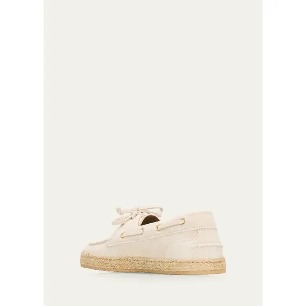 Brunello Cucinelli Suede Jute-sole Boat Shoes