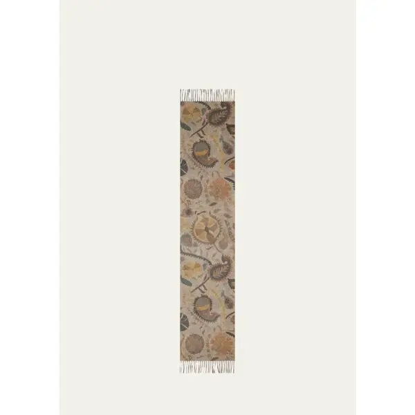 Alonpi Fringed Paisley Cashmere Scarf