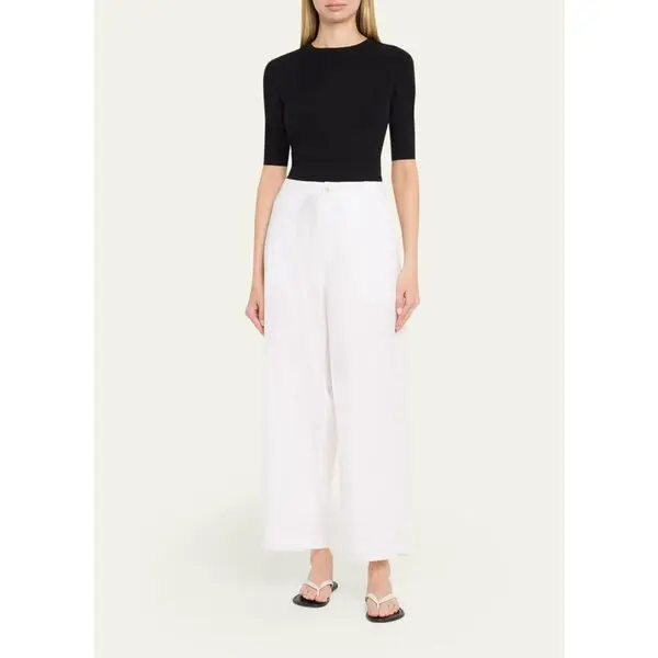 JAMIE HALLER The Rib Elbow-sleeve Crew T-shirt