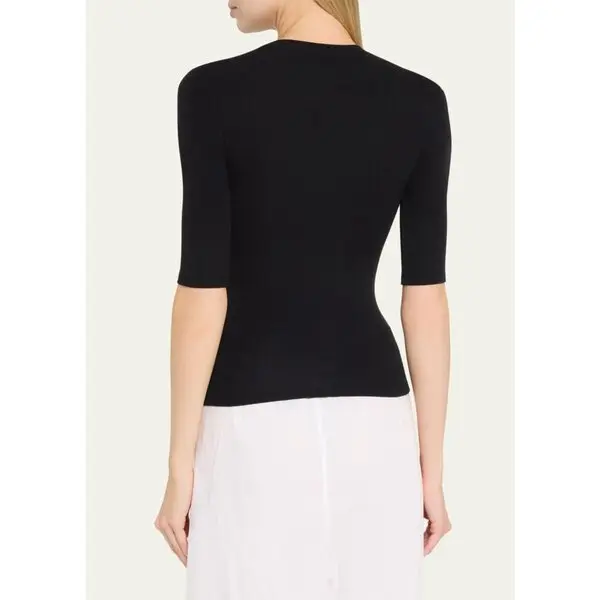 JAMIE HALLER The Rib Elbow-sleeve Crew T-shirt