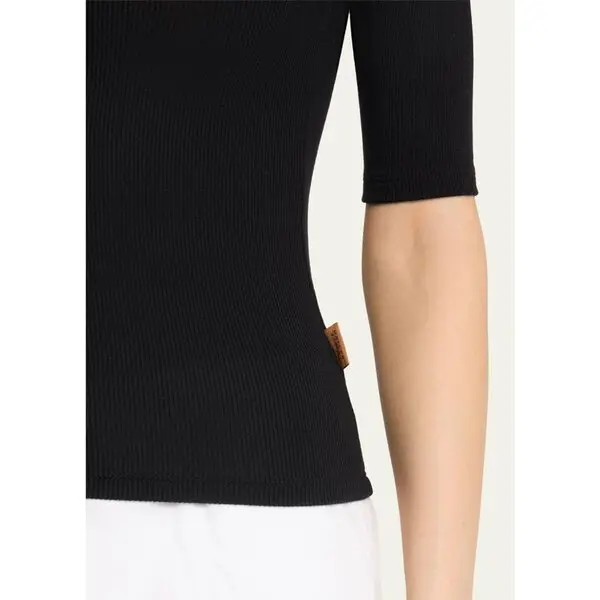 JAMIE HALLER The Rib Elbow-sleeve Crew T-shirt