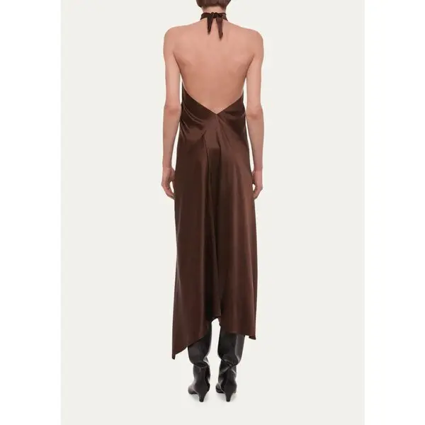 Helmut Lang Silk Halterneck Midi Dress