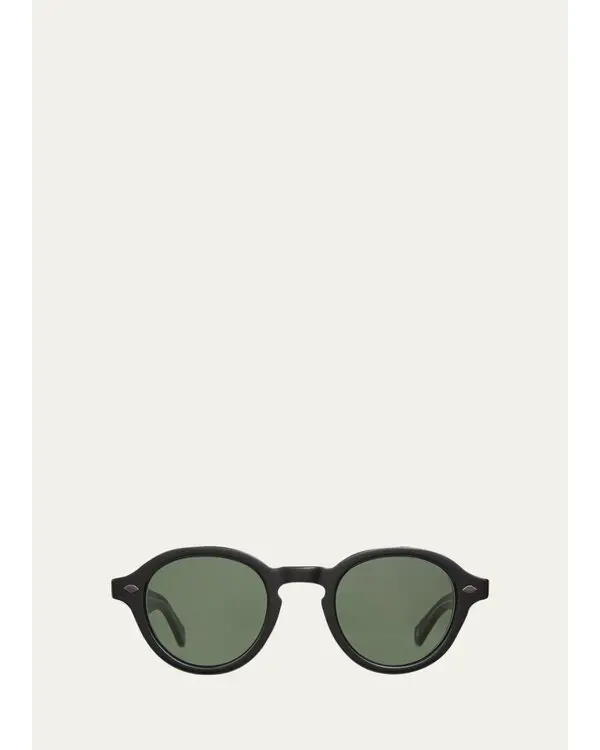 Garrett Leight Flipper Acetate Round Sunglasses - Black
