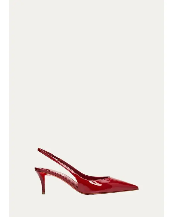 CHRISTIAN LOUBOUTIN 60mm Miss Z Patent Leather Slingback Pumps - Empire/lin