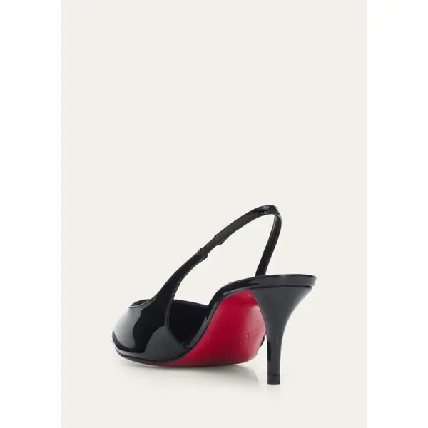 CHRISTIAN LOUBOUTIN 60mm Miss Z Patent Leather Slingback Pumps - Empire/lin