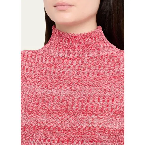 6397 Long-sleeve Knit Mock-neck Top