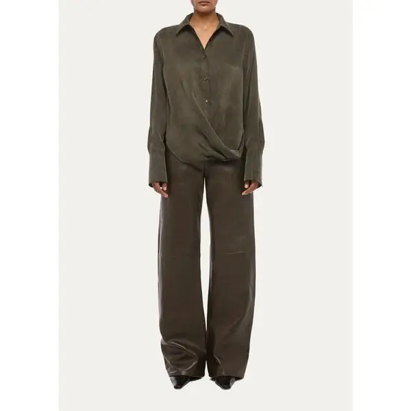 Helmut Lang High-low Hem Draped Shirt