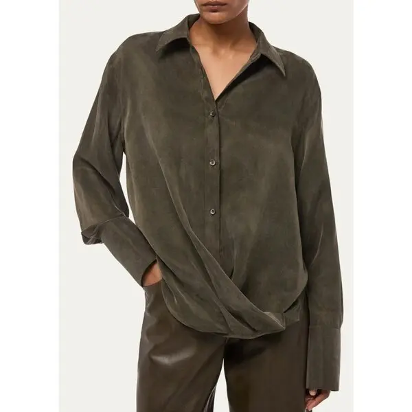 Helmut Lang High-low Hem Draped Shirt