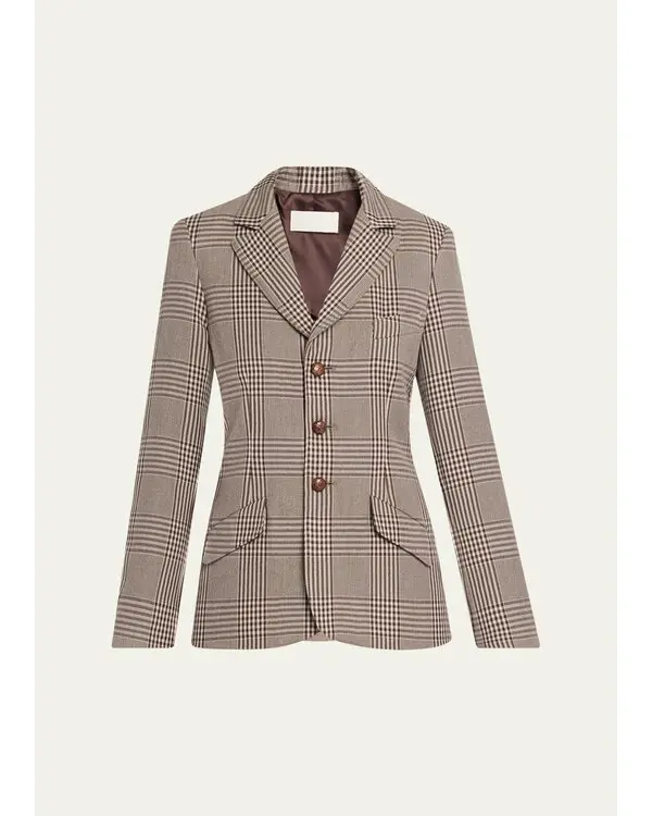 6397 Plaid Double-face Wool Blazer