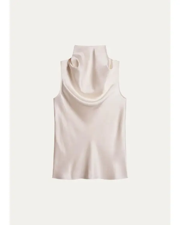 Helmut Lang Draped Sleeveless Silk Top