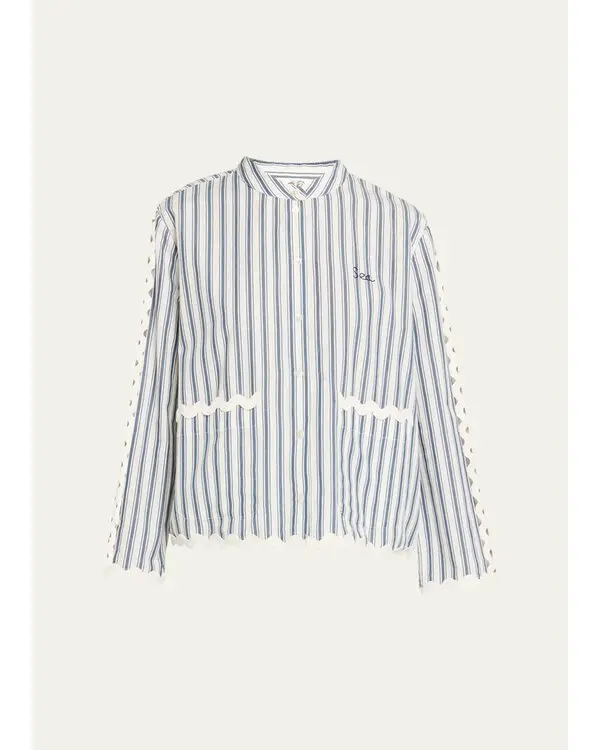 Sea Richa Stripe Long-sleeve Cotton Top