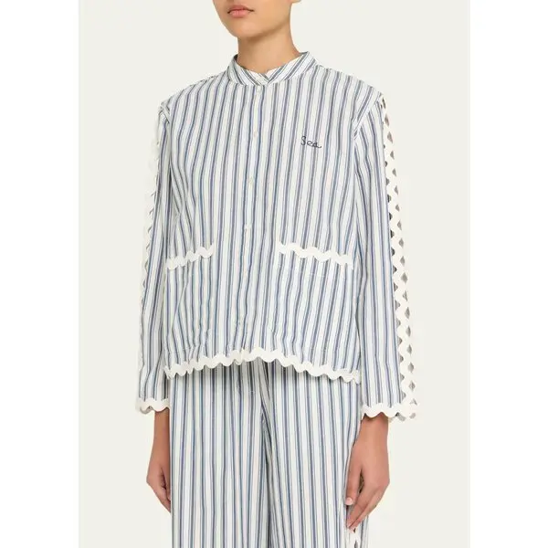 Sea Richa Stripe Long-sleeve Cotton Top