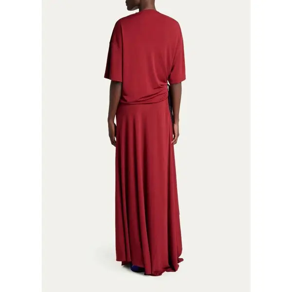 Balenciaga Gathered Blouson Maxi T-shirt Dress