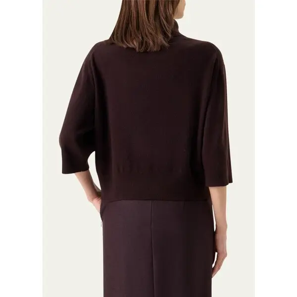 Akris Turtleneck Cashmere 3/4-sleeve Sweater