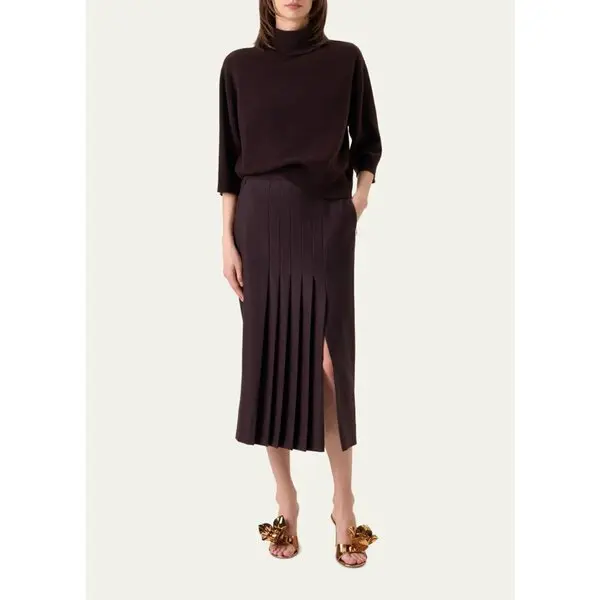 Akris Turtleneck Cashmere 3/4-sleeve Sweater