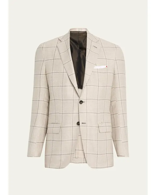 Kiton Windowpane Sport Jacket