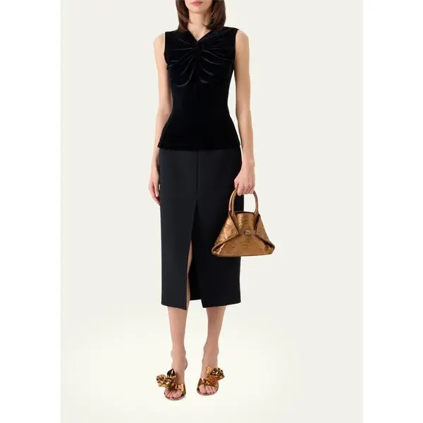 Akris Twisted Velvet Jersey Sleeveless Top