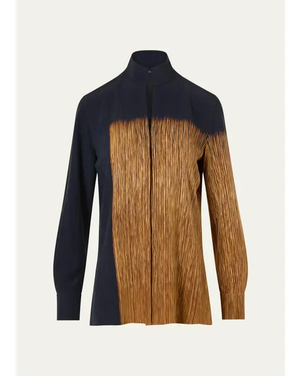 Akris Oro Lienzo Silk Crepe Tunic Blouse