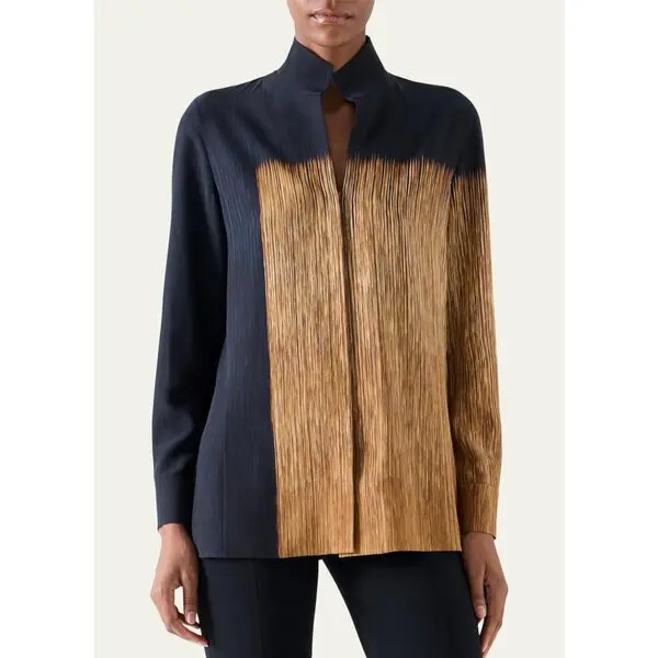 Akris Oro Lienzo Silk Crepe Tunic Blouse