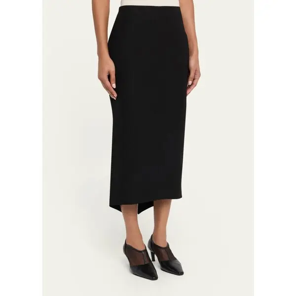 LANVIN Silk-blend Asymmetric Slit Midi Skirt