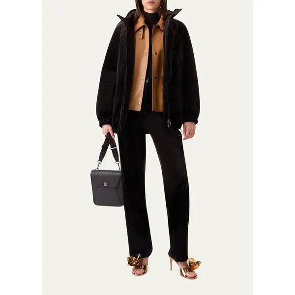 Akris Wednesday Corduroy Oversized Parka Jacket With Detachable Hood