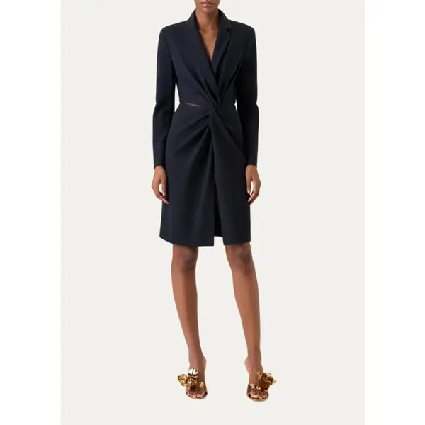 Akris Twisted Waist Cutout Blazer Dress