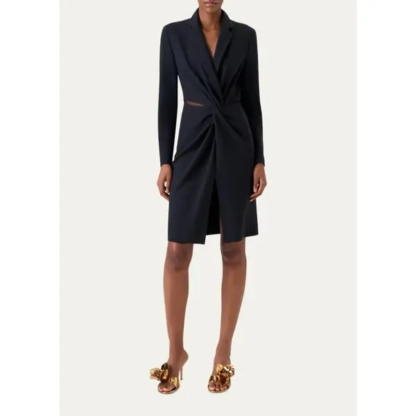Akris Twisted Waist Cutout Blazer Dress