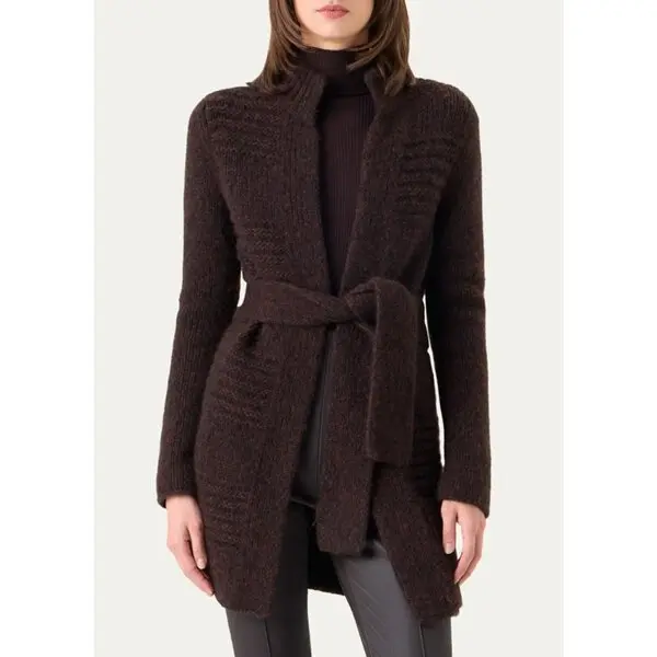 Akris Rib Mouline Cashmere-silk Open Cardigan