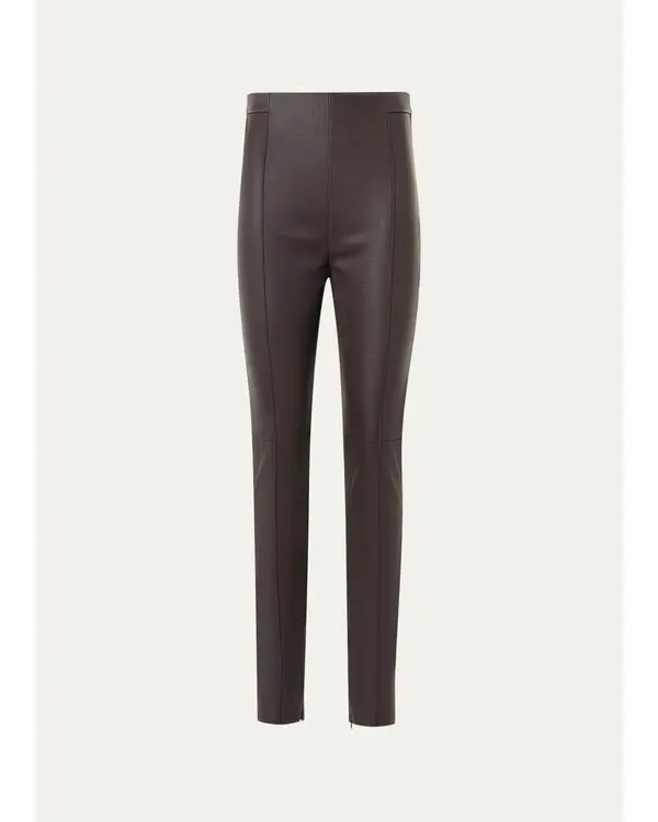 Akris Flame Leather Skinny-leg Ankle Pants