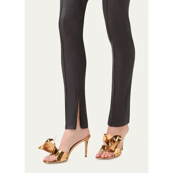 Akris Flame Leather Skinny-leg Ankle Pants