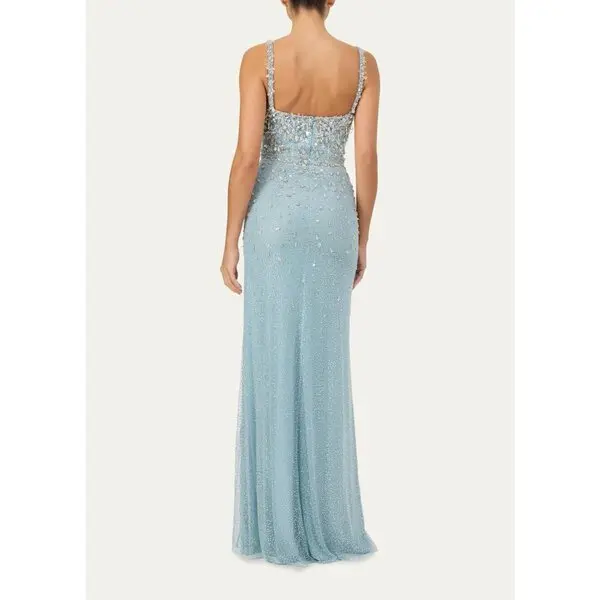 Jenny Packham Solstice Degrade Embellished Sleeveless Column Gown