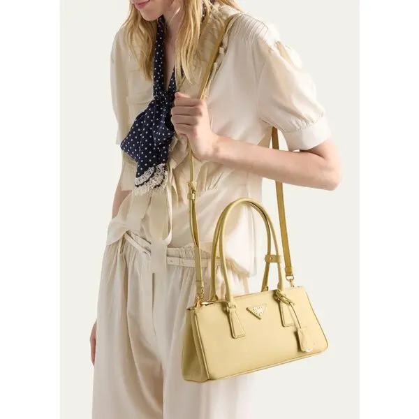 Prada Galleria Medium Saffiano Leather Shoulder Bag - Vanilla