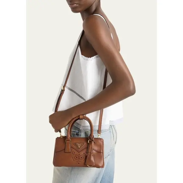 Prada Galleria Mini Western Leather Top-handle Bag