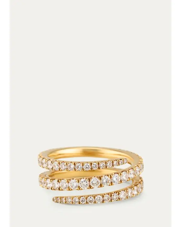 ANITA KO 18k Gold Diamond Coil Ring - Yellow