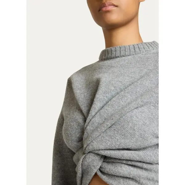 Balenciaga Cropped Twisted Wool Sweater