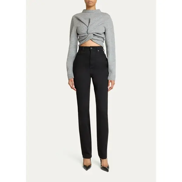 Balenciaga Cropped Twisted Wool Sweater