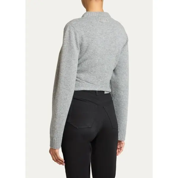 Balenciaga Cropped Twisted Wool Sweater