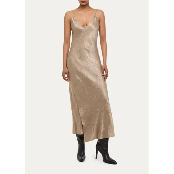 Helmut Lang Crinkled-effect Midi Slipdress